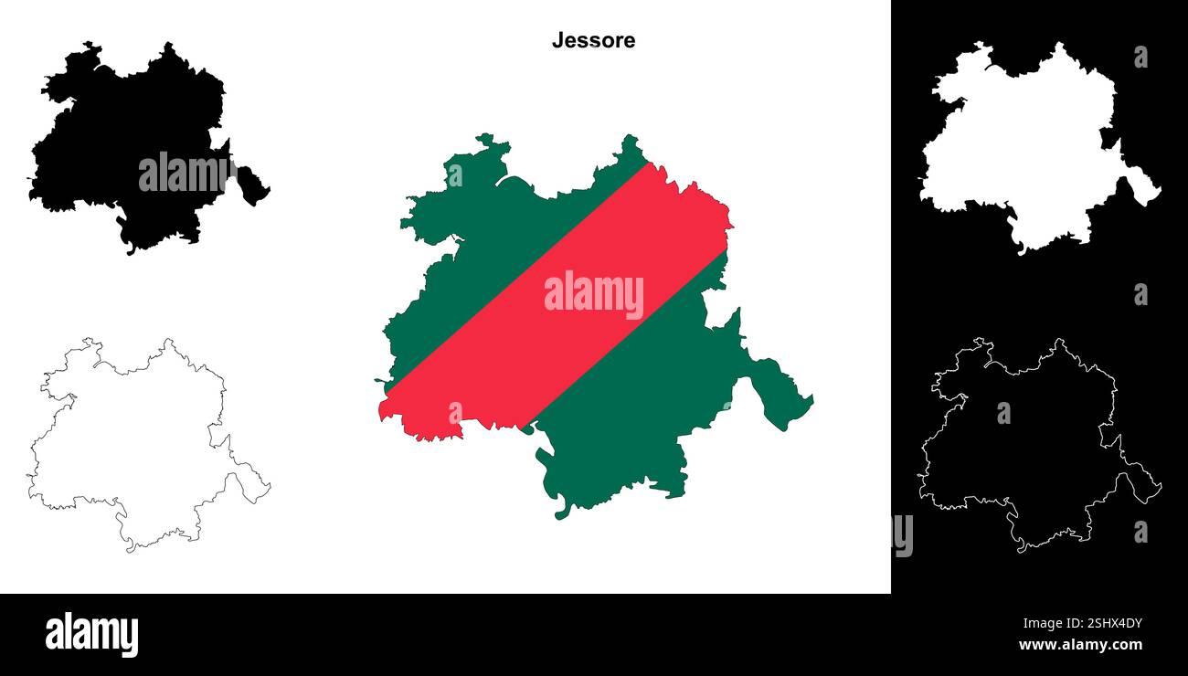 Jessore district outline map set Stock Vector Image & Art - Alamy