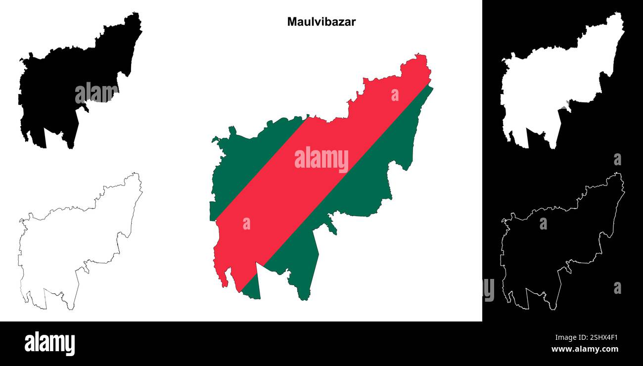 Maulvibazar district outline map set Stock Vector Image & Art - Alamy