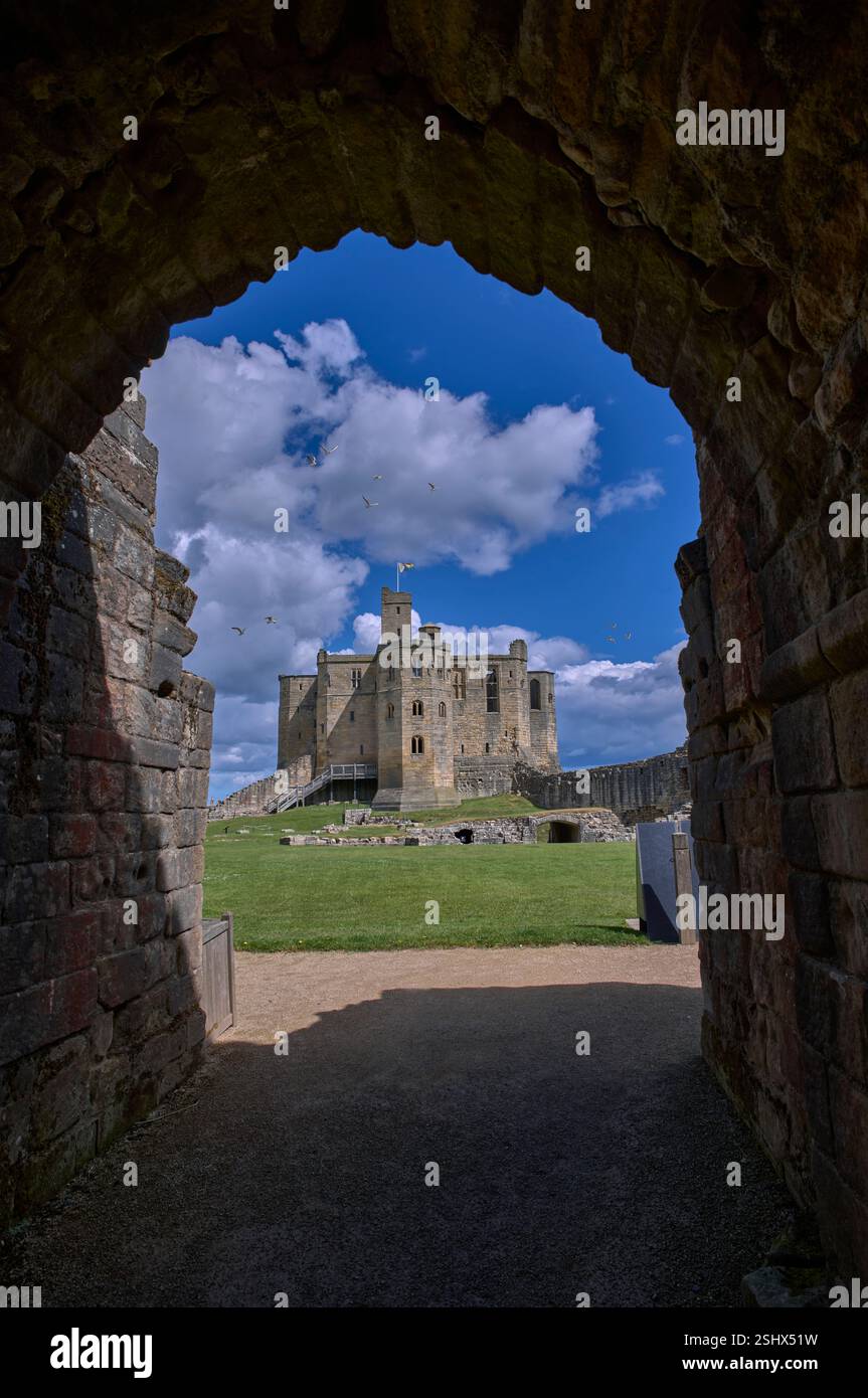 Photo of the picturesque medieval Warkworth Castle, 1157–1164, sited ...