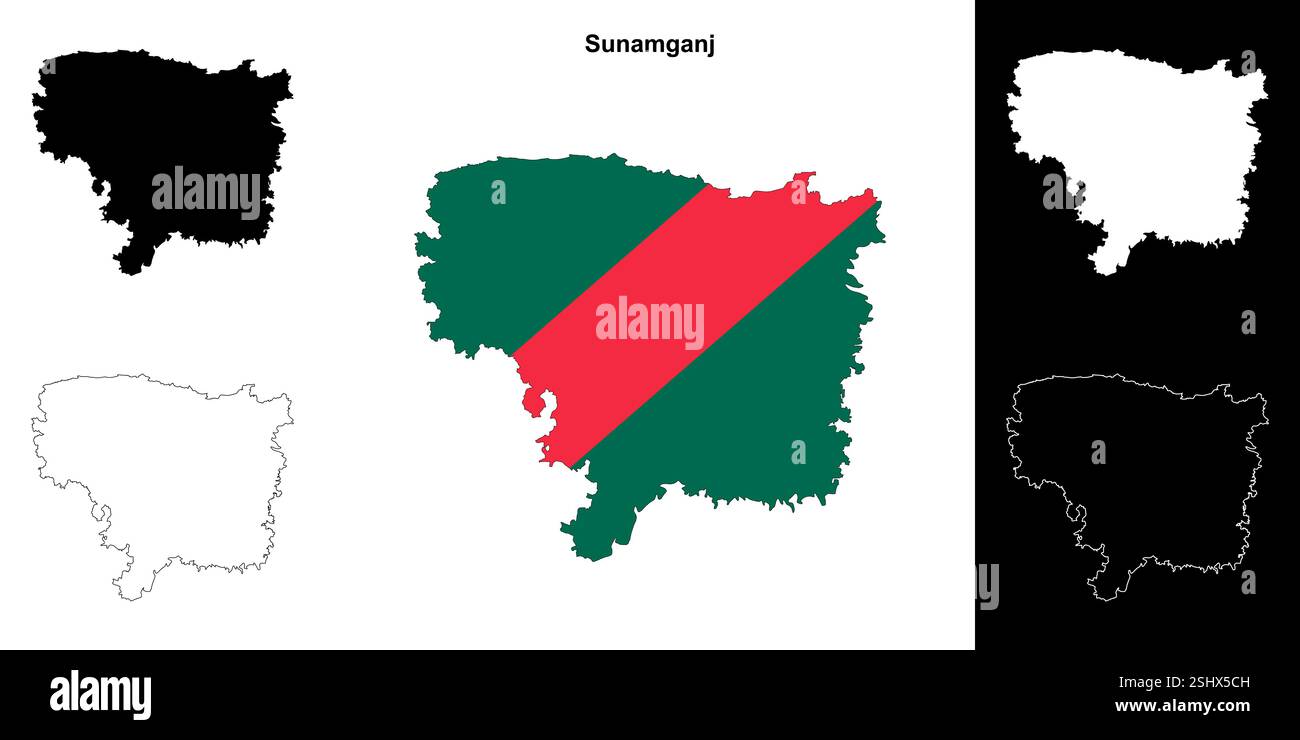 Sunamganj district outline map set Stock Vector Image & Art - Alamy