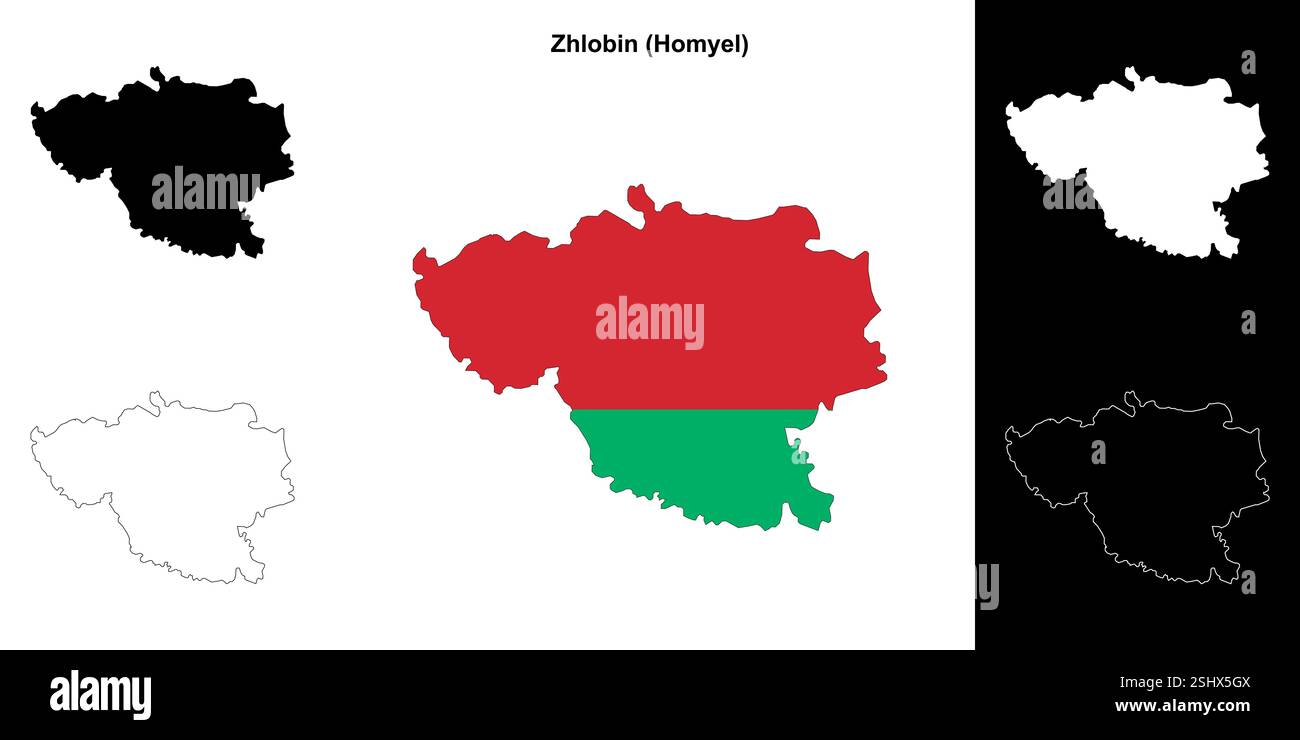 Zhlobin silhouette map hi-res stock photography and images - Alamy