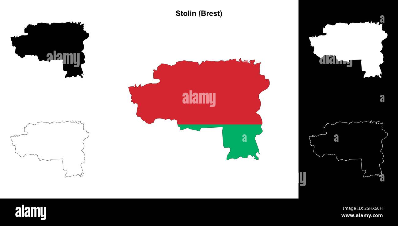 Stolin district outline map set Stock Vector Image & Art - Alamy