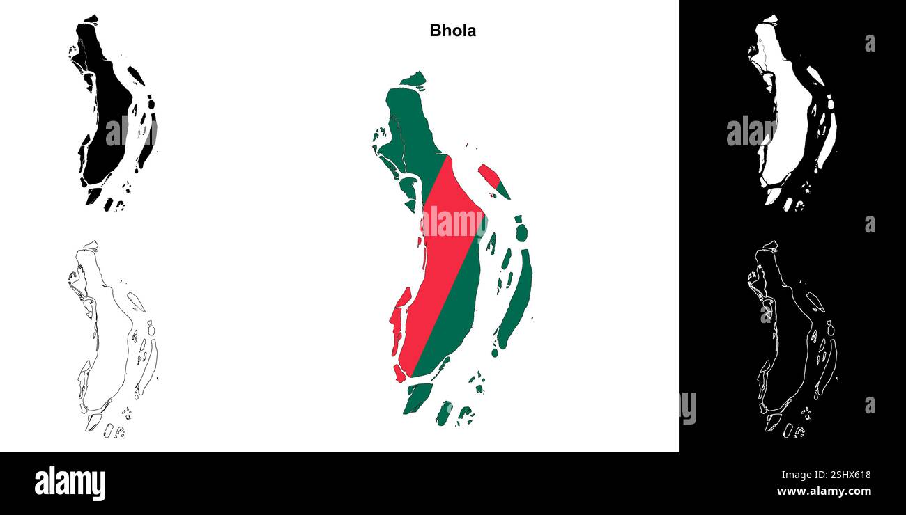 Bhola district outline map set Stock Vector Image & Art - Alamy