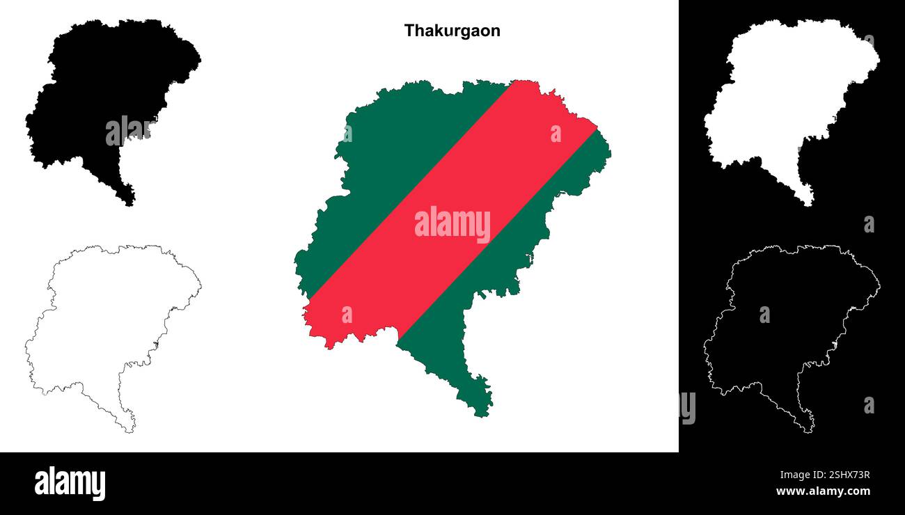 Thakurgaon district outline map set Stock Vector Image & Art - Alamy