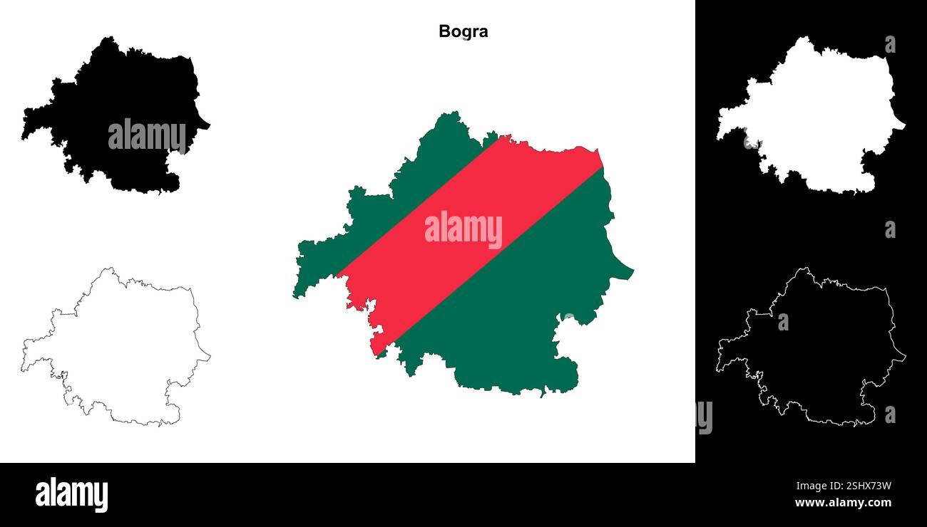 Bogra district outline map set Stock Vector Image & Art - Alamy