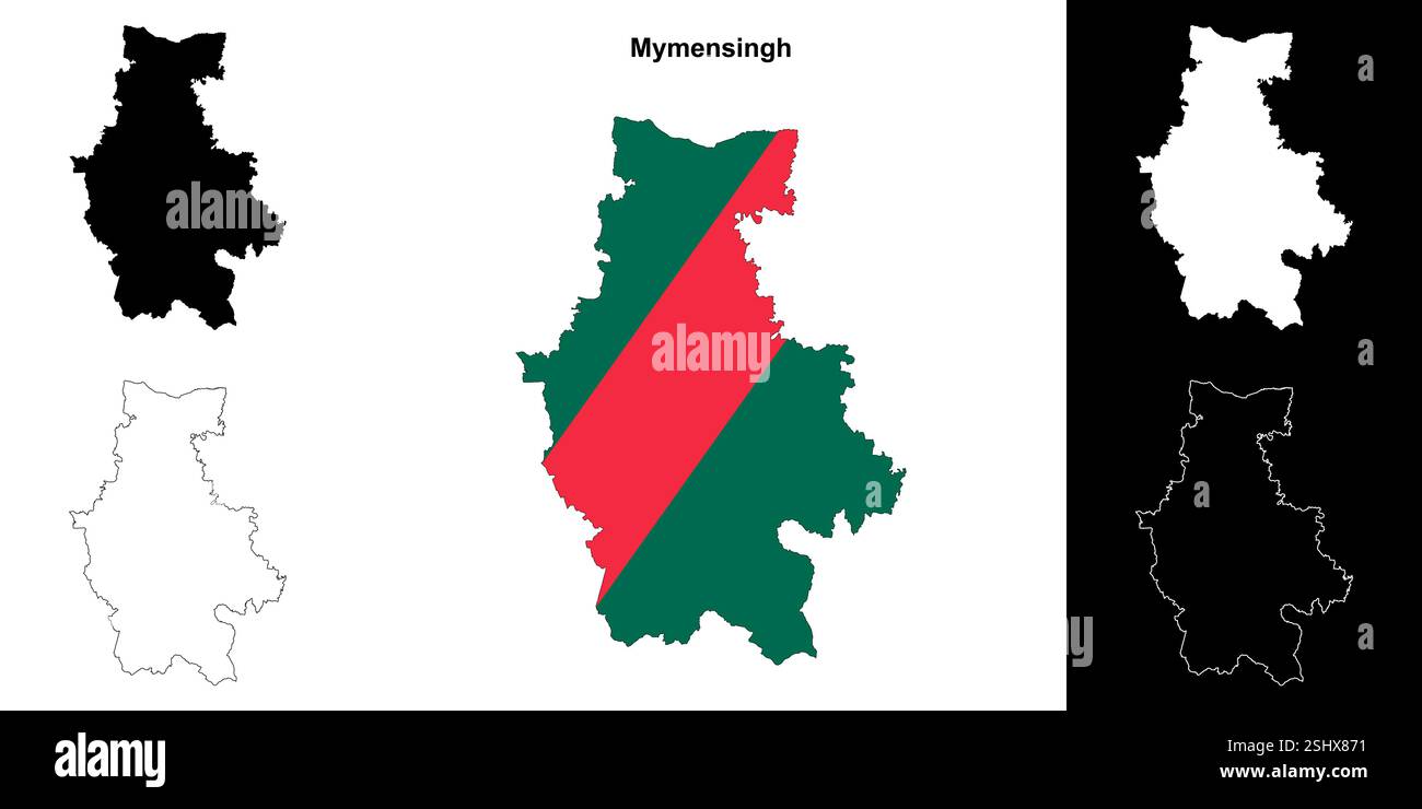 Mymensingh district outline map set Stock Vector Image & Art - Alamy