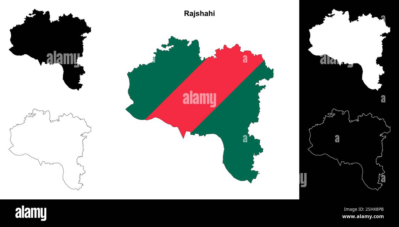 Rajshahi district outline map set Stock Vector Image & Art - Alamy
