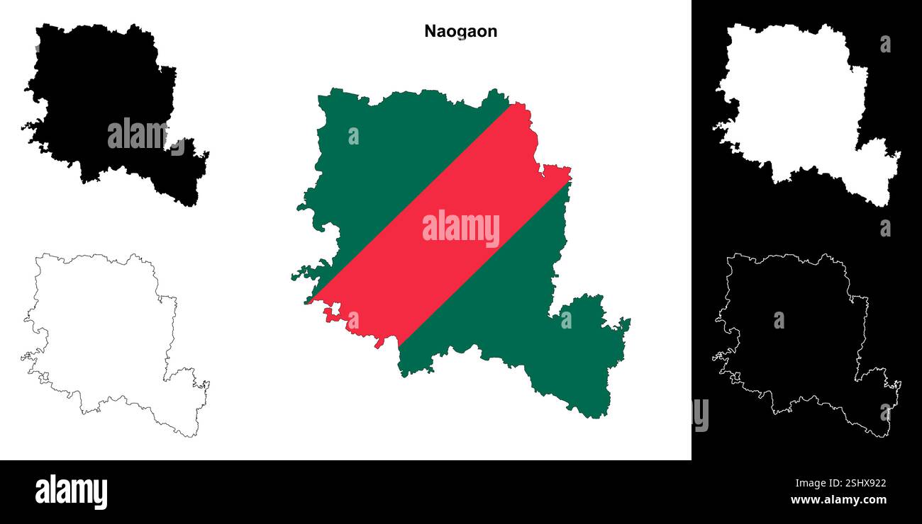Naogaon district outline map set Stock Vector Image & Art - Alamy
