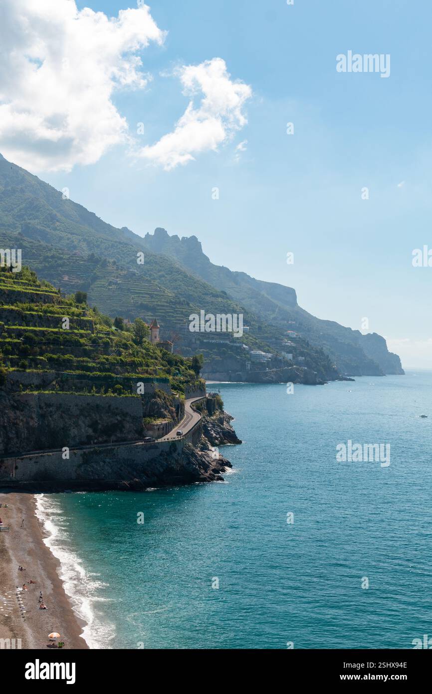 Amalfi Coast in spring landscape - view towards Maiori Stock Photo - Alamy