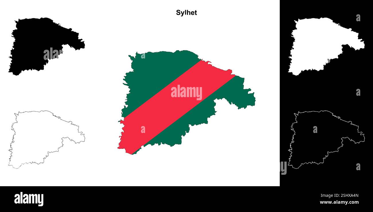 Sylhet district outline map set Stock Vector Image & Art - Alamy