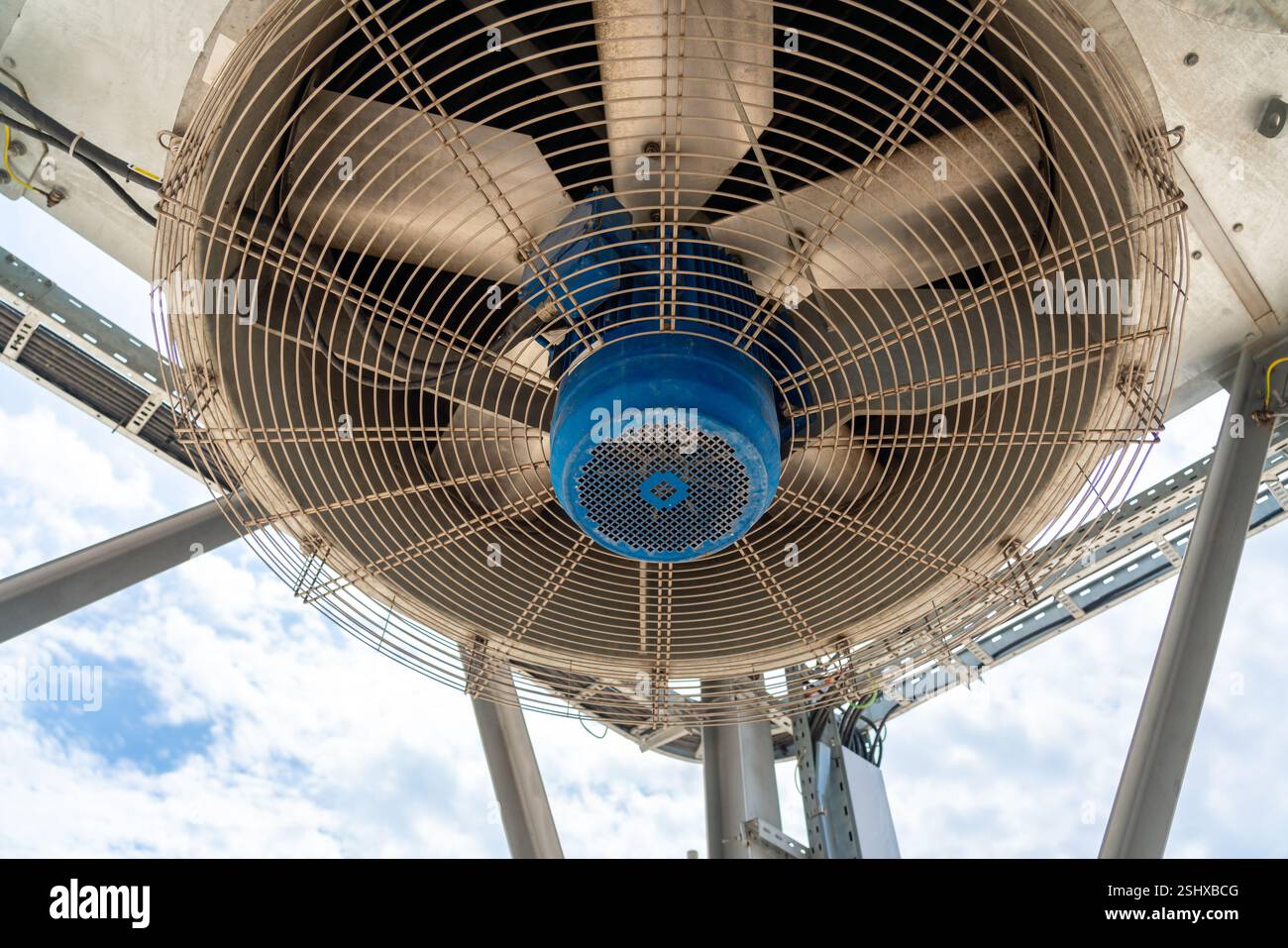 Close-up view of a powerful industrial fan showcasing engineering ...