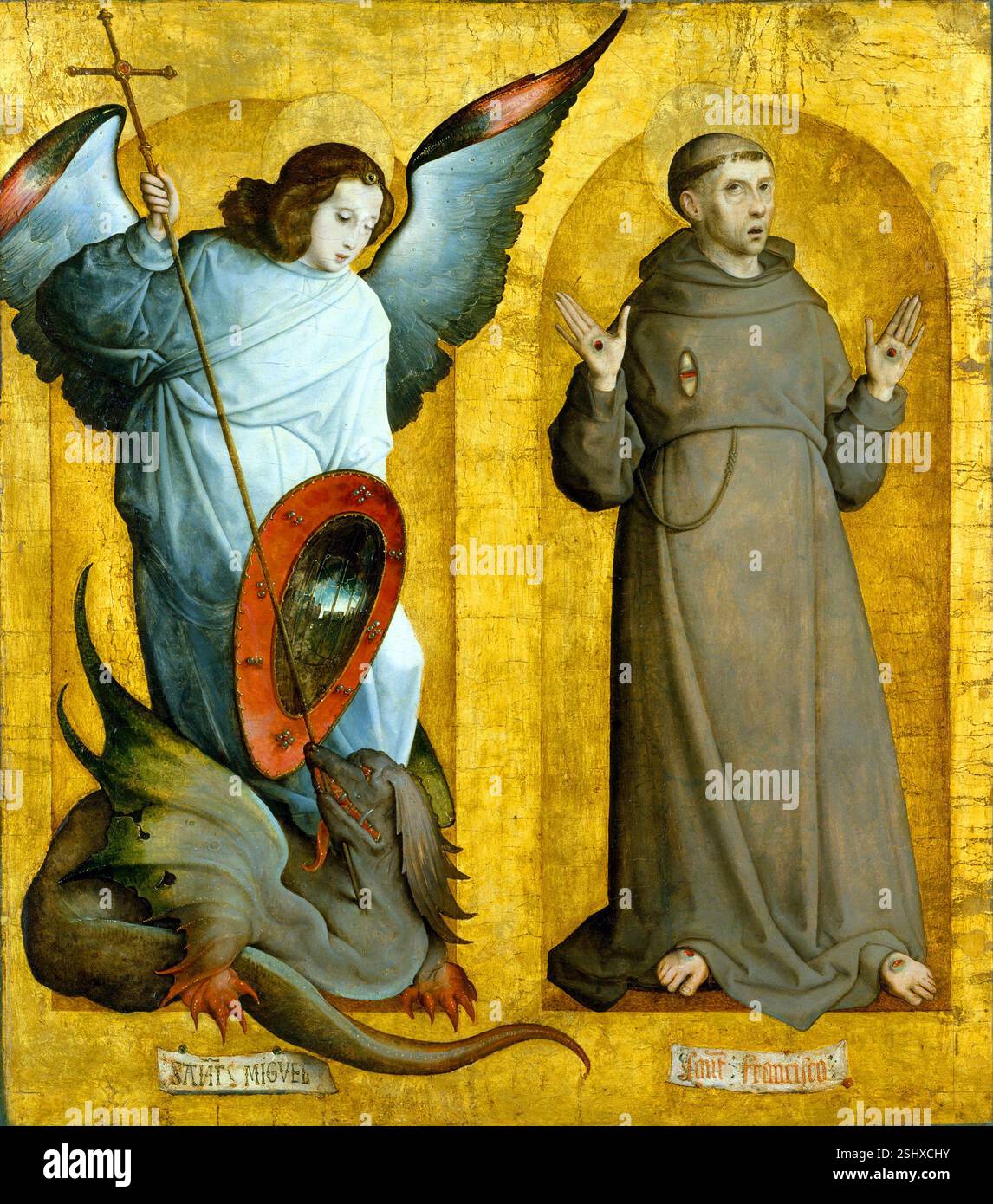 Juan de Flandes - Archangel Michael killing the dragon and Saint ...