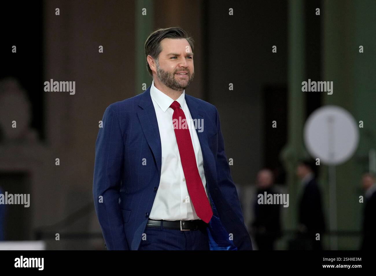 United States Vice-President JD Vance arrives at the Grand Palais ...