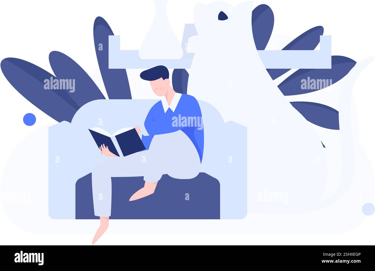 Home indoor character scene flat vector concept operation hand drawn ...