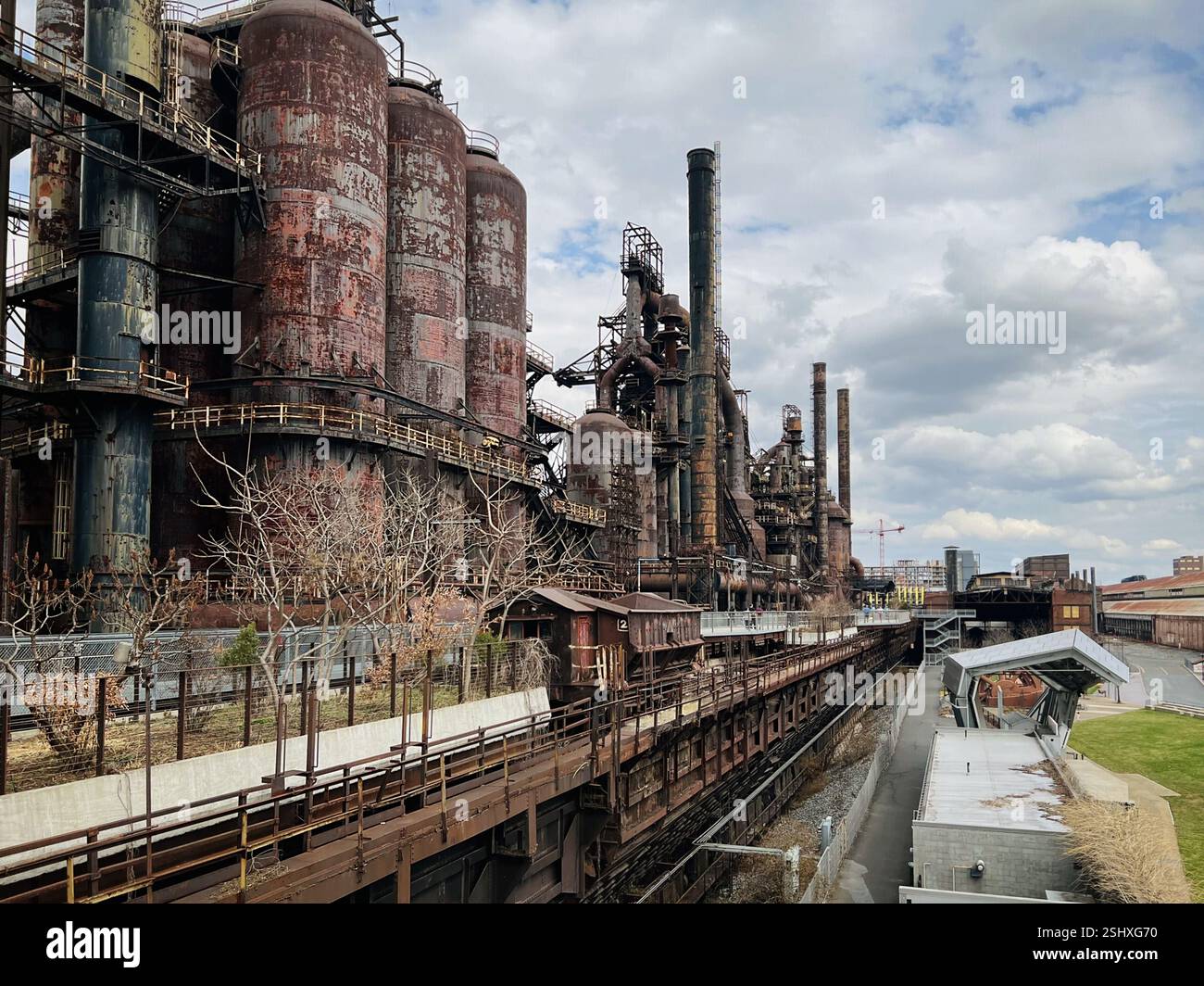 The old Steel factory. Industrial Area with Blast Furnace in Bethlehem ...