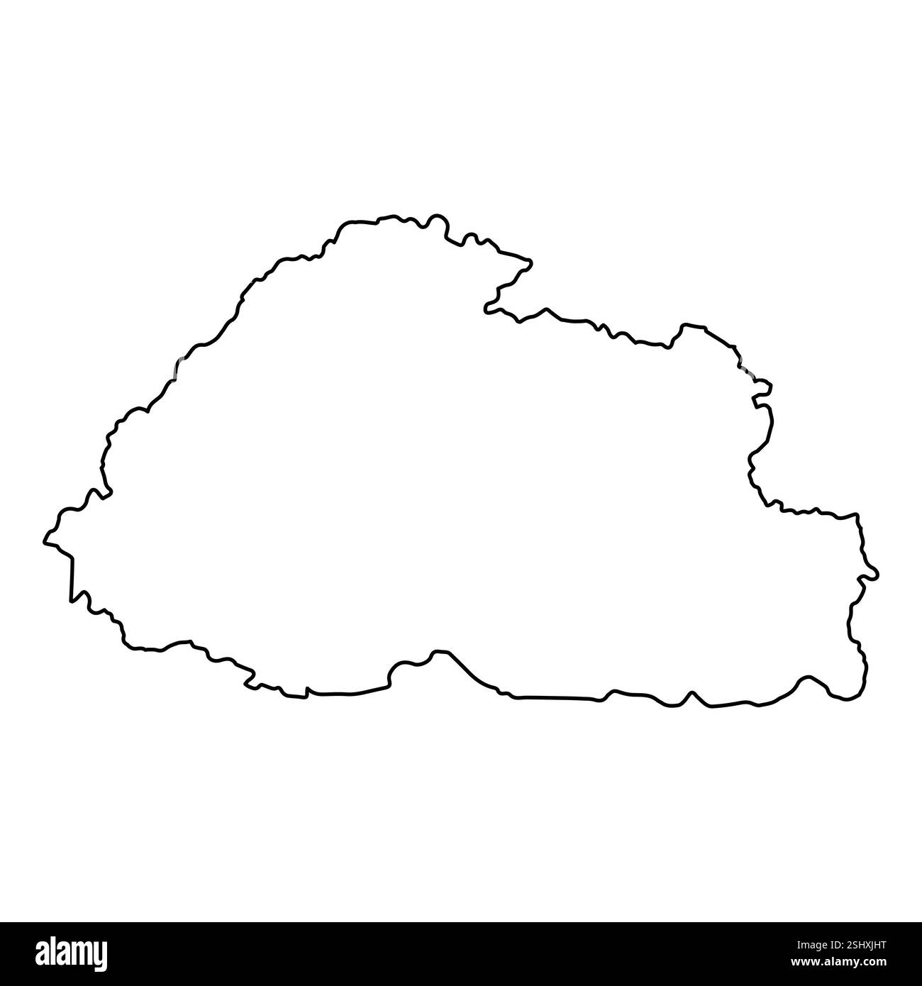 Outline Map Kingdom of Bhutan outline country Bhutan Asia Himalayas ...
