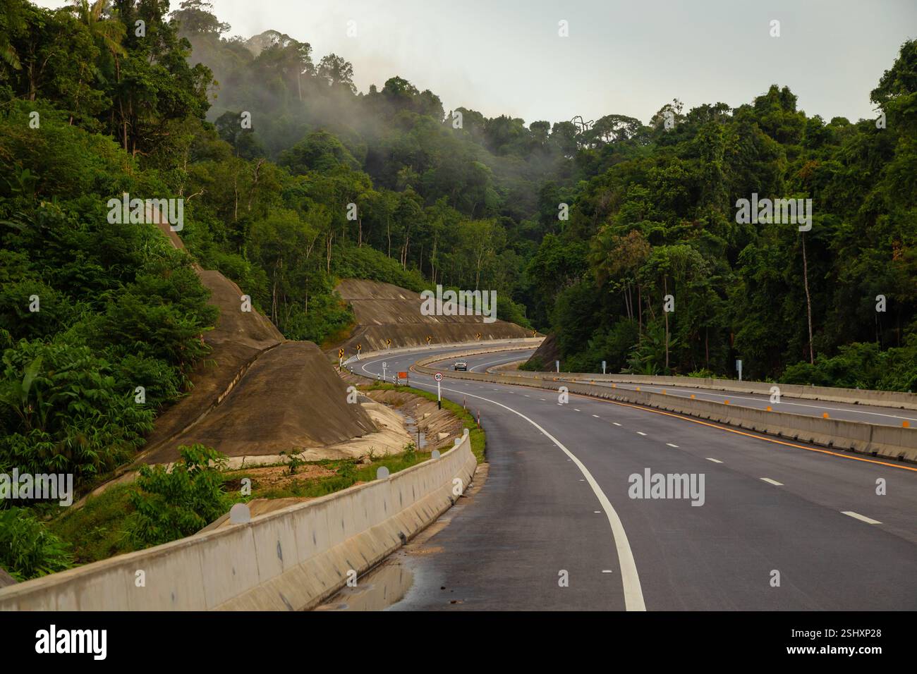 Road No. 4 Phetkasem Road from Phatthalung to Trang Province, passing ...