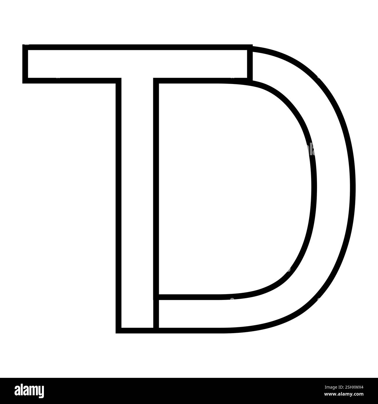 Logo sign td dt icon double letters logotype t d Stock Vector Image ...