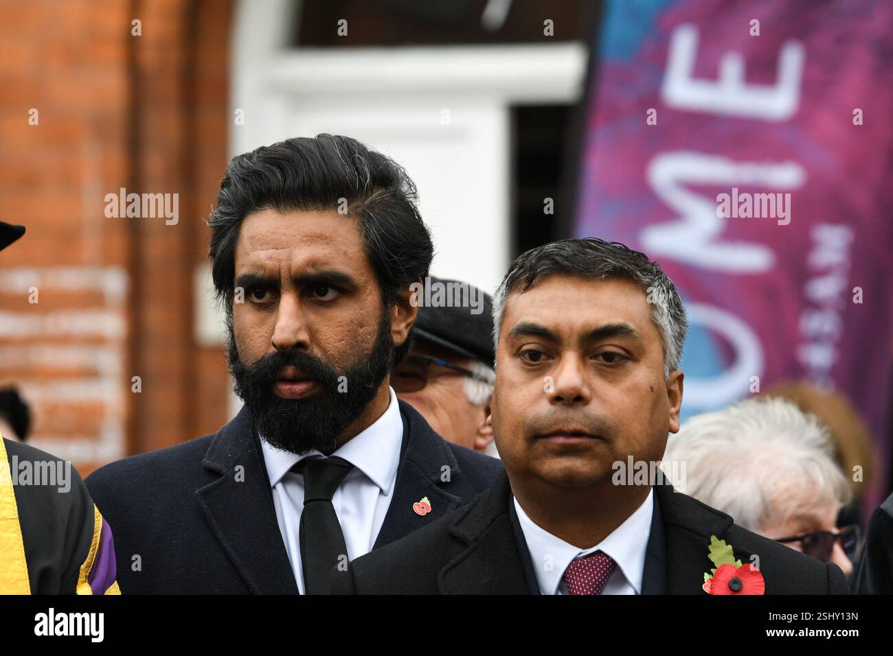 mp jeevun sandher (left) at loughborough remembrance day 2024 jewel ...