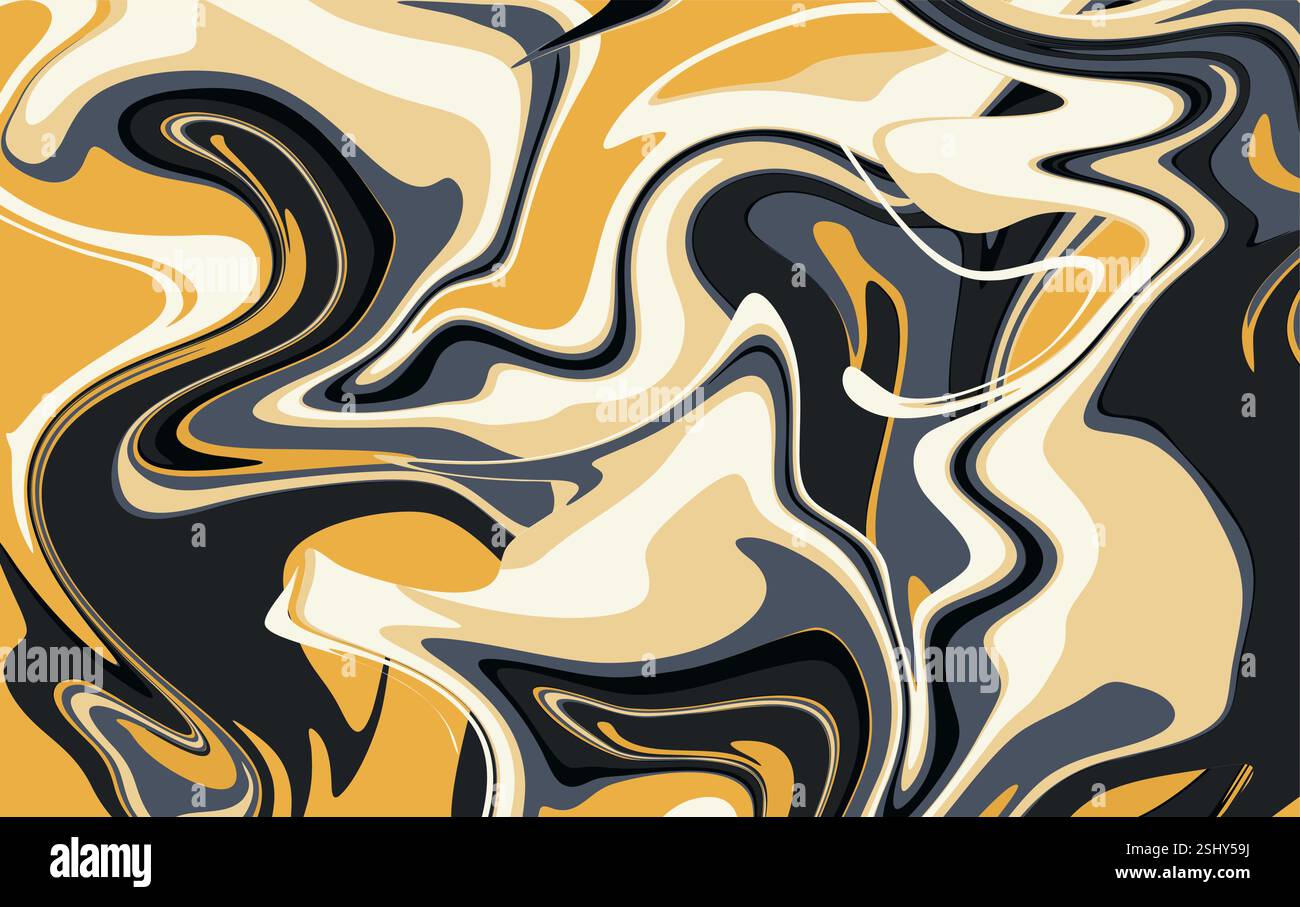Abstract fluid paintings with mesmerizing patterns vector illustration. liquid abstract ...