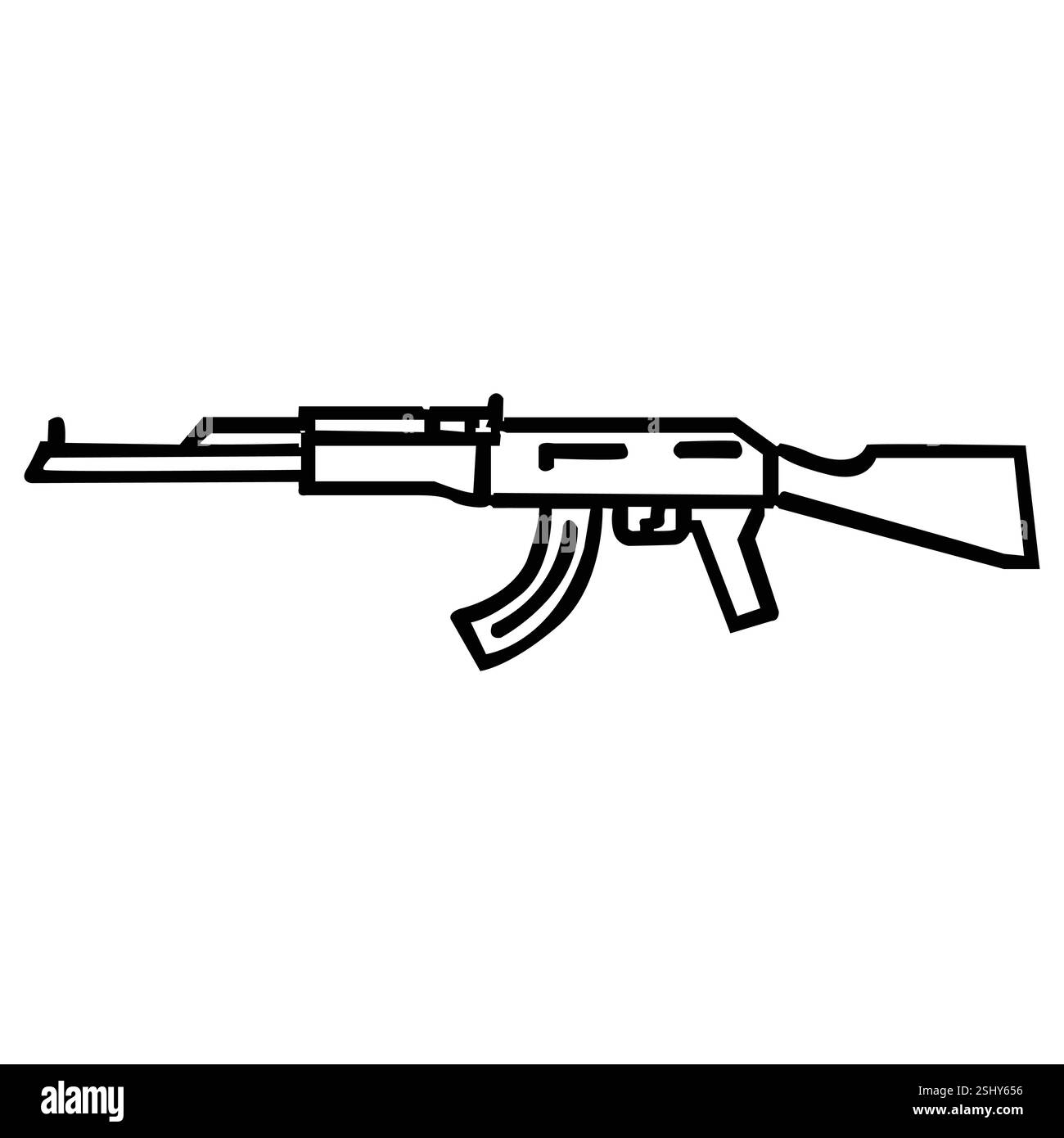 Outline Drawing of AK-47 Gun Stock Vector Image & Art - Alamy