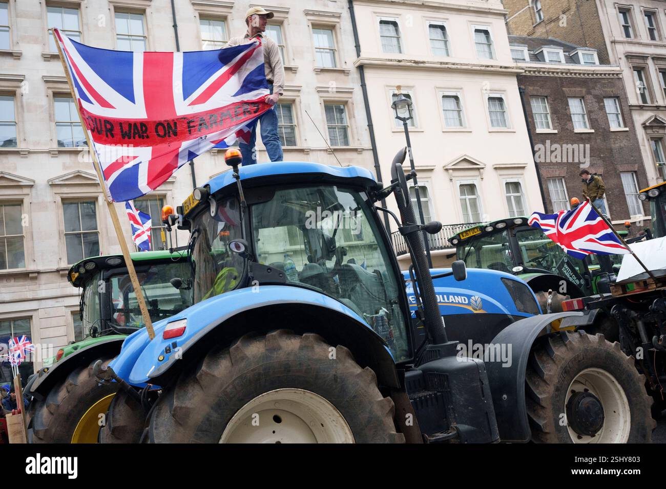 British farmers from ‘Save British Farming’, protest with a mass ...