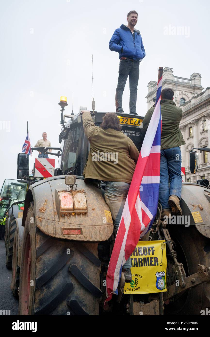 British farmers from ‘Save British Farming’, protest with a mass ...