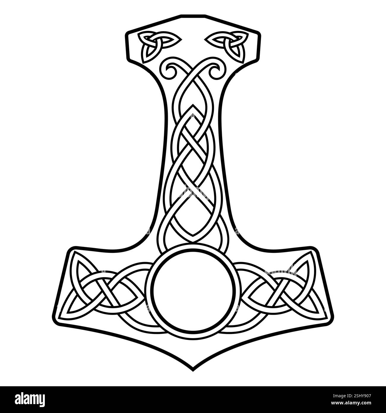 Ancient Scandinavian design. Thors hammer of the thunder god Mjolnir ...