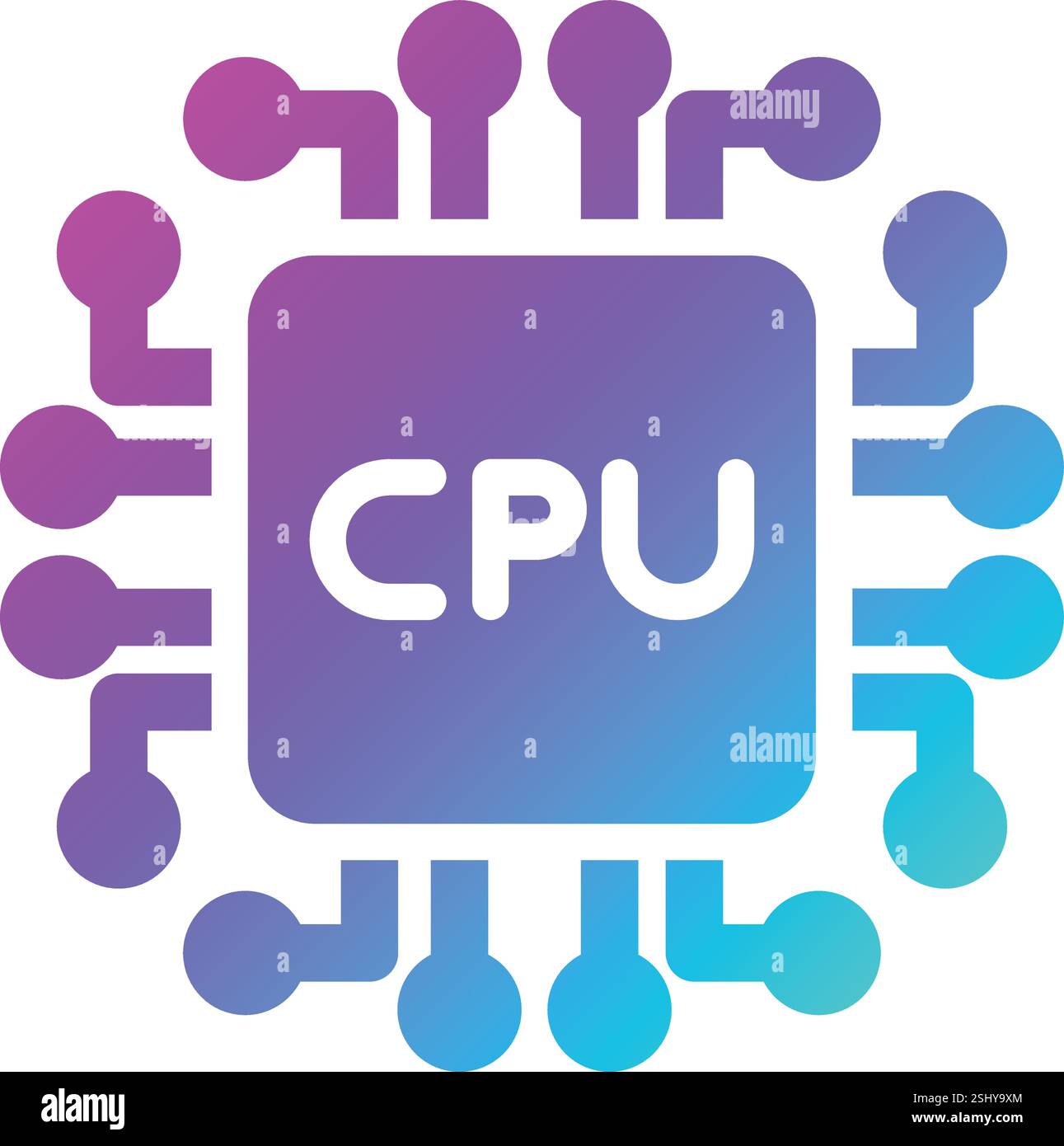 Cpu glyph icon technology Stock Vector Images - Alamy