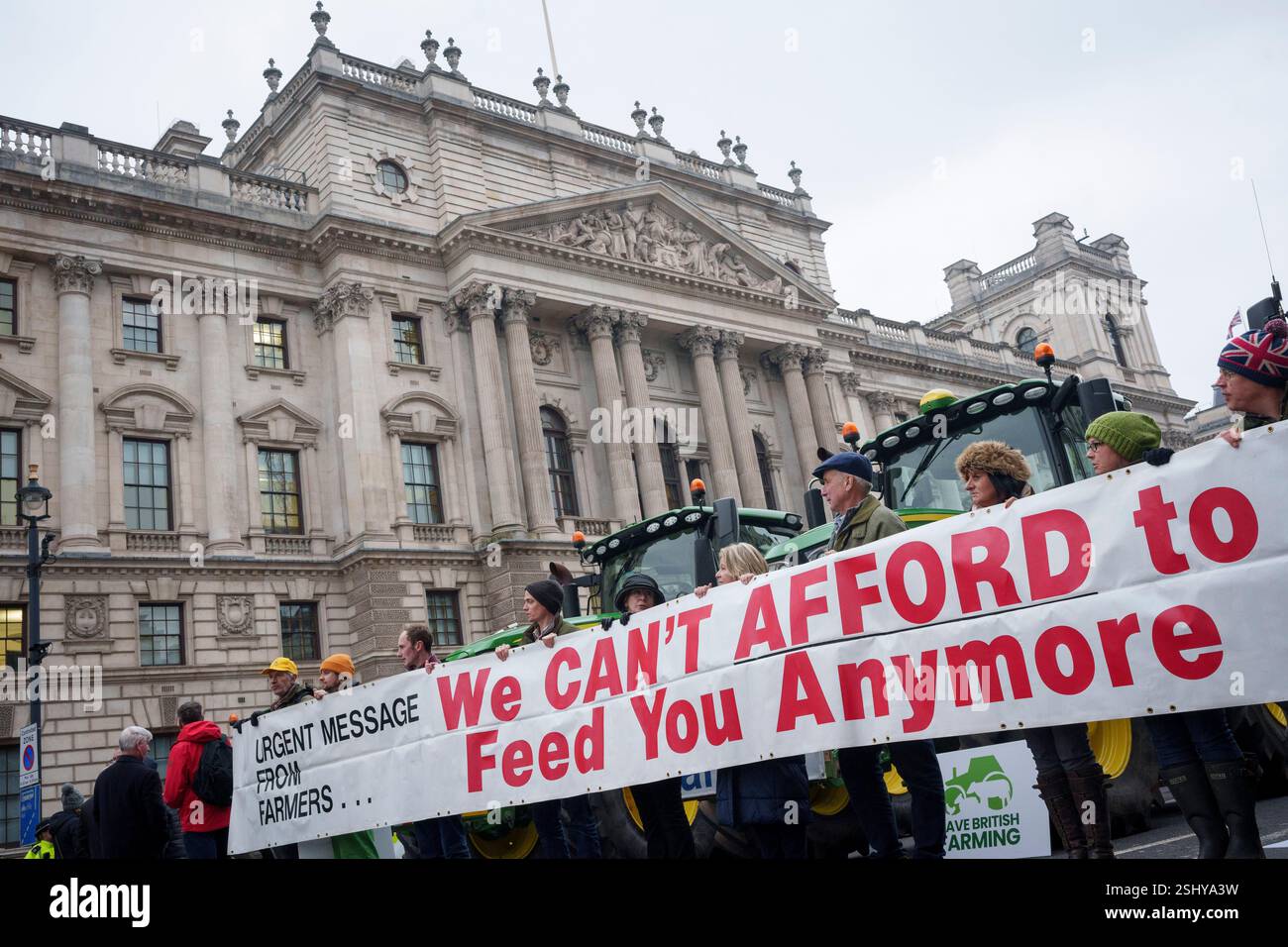 British farmers from ‘Save British Farming’, protest with a mass ...