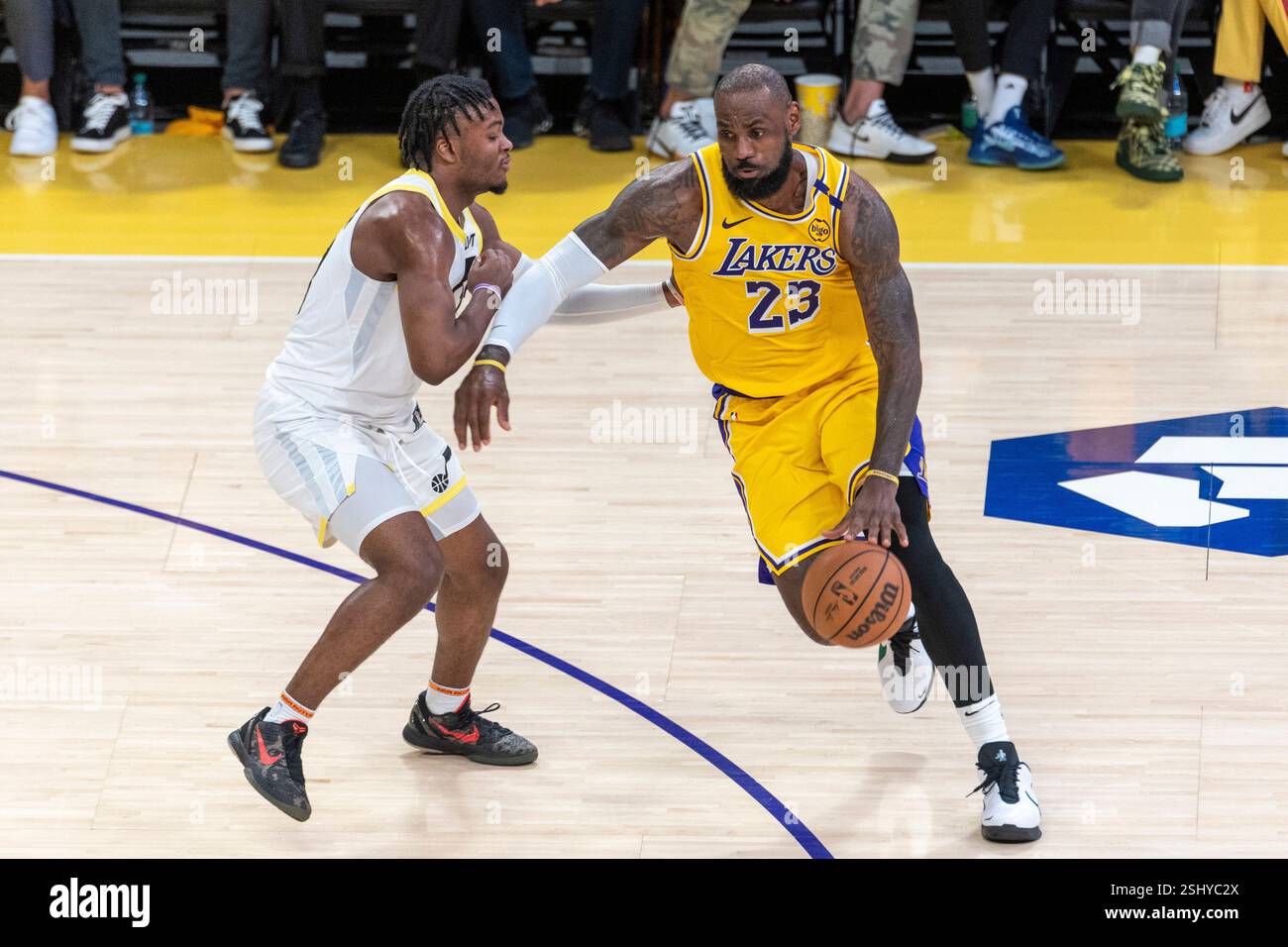 Los Angeles, United States. 10th Feb, 2025. Los Angeles Lakers' LeBron ...