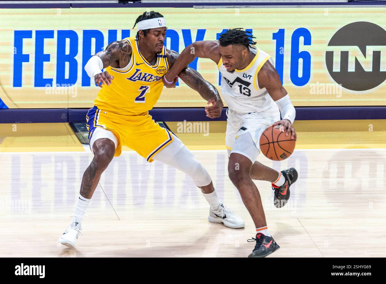 Los Angeles, United States. 10th Feb, 2025. Utah Jazz's Isaiah Collier ...