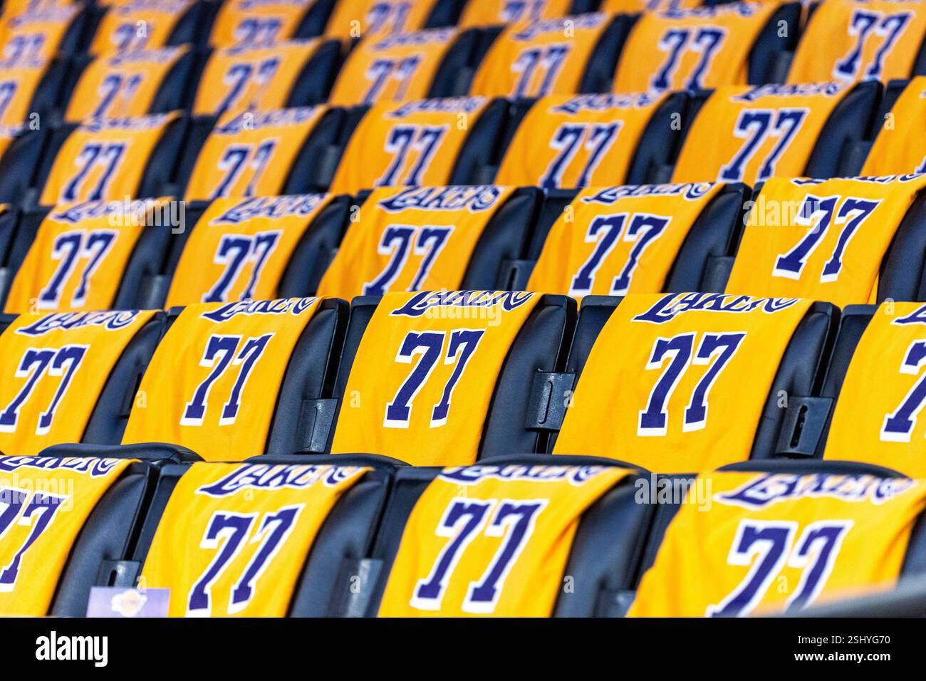 Los Angeles, United States. 10th Feb, 2025. T-shirts with Los Angeles ...