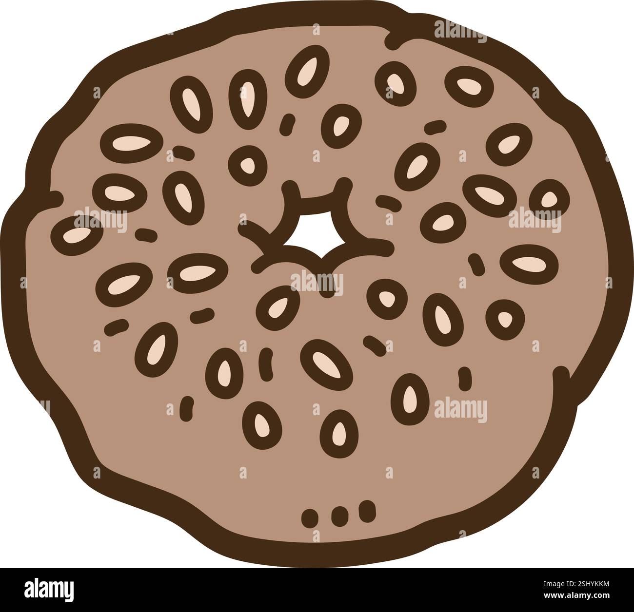 Bagel vector doodle illustration and graphic. Part of cake and bakery ...