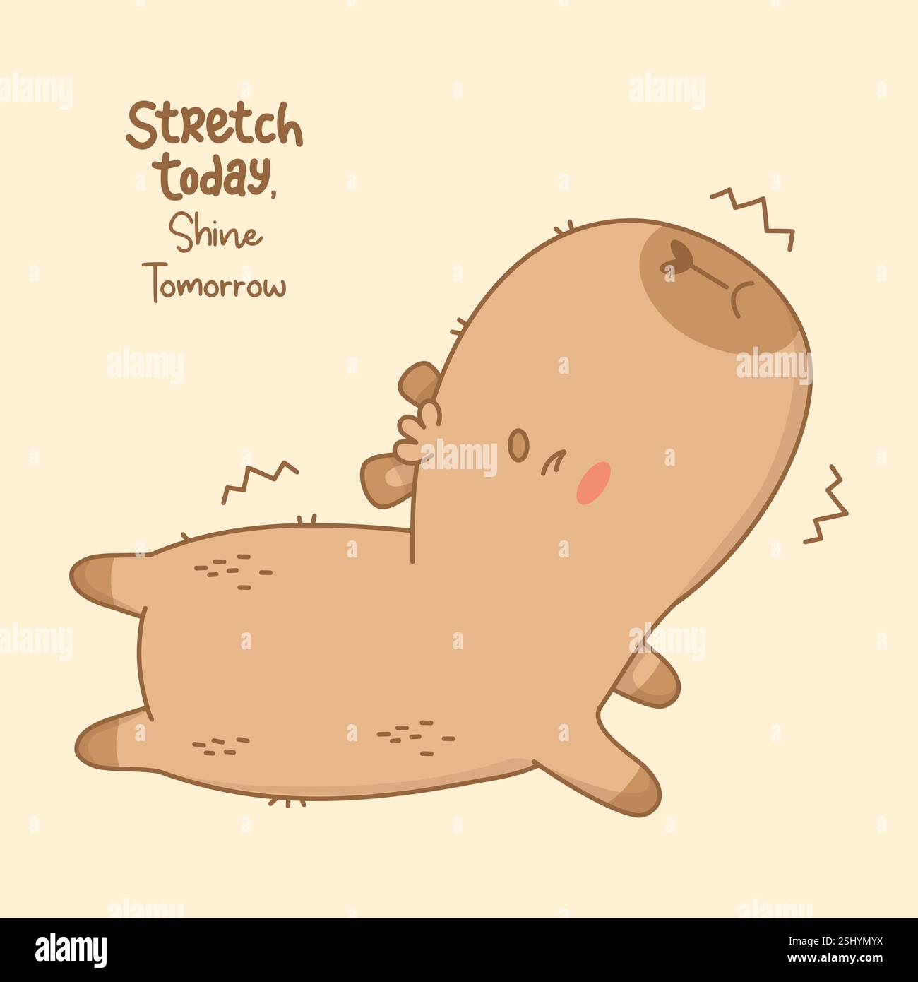 Funny Capybara Athlete is engaged in fitness. Lies on stomach and ...