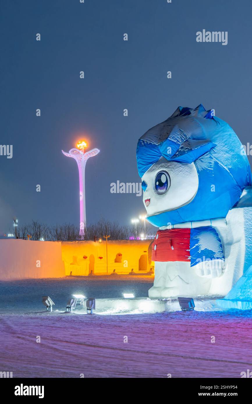A fireworks show is staged in Harbin Ice and Snow World to celebrate ...