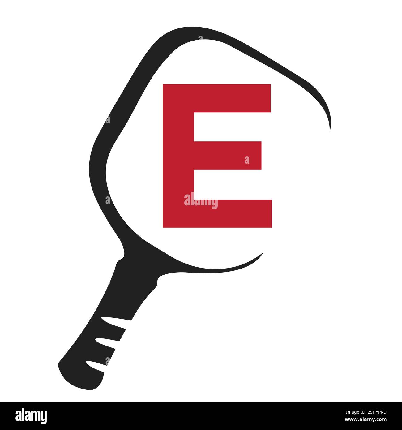 Pickleball Logo On Letter E Concept With Pickle Bat Symbol Vector ...