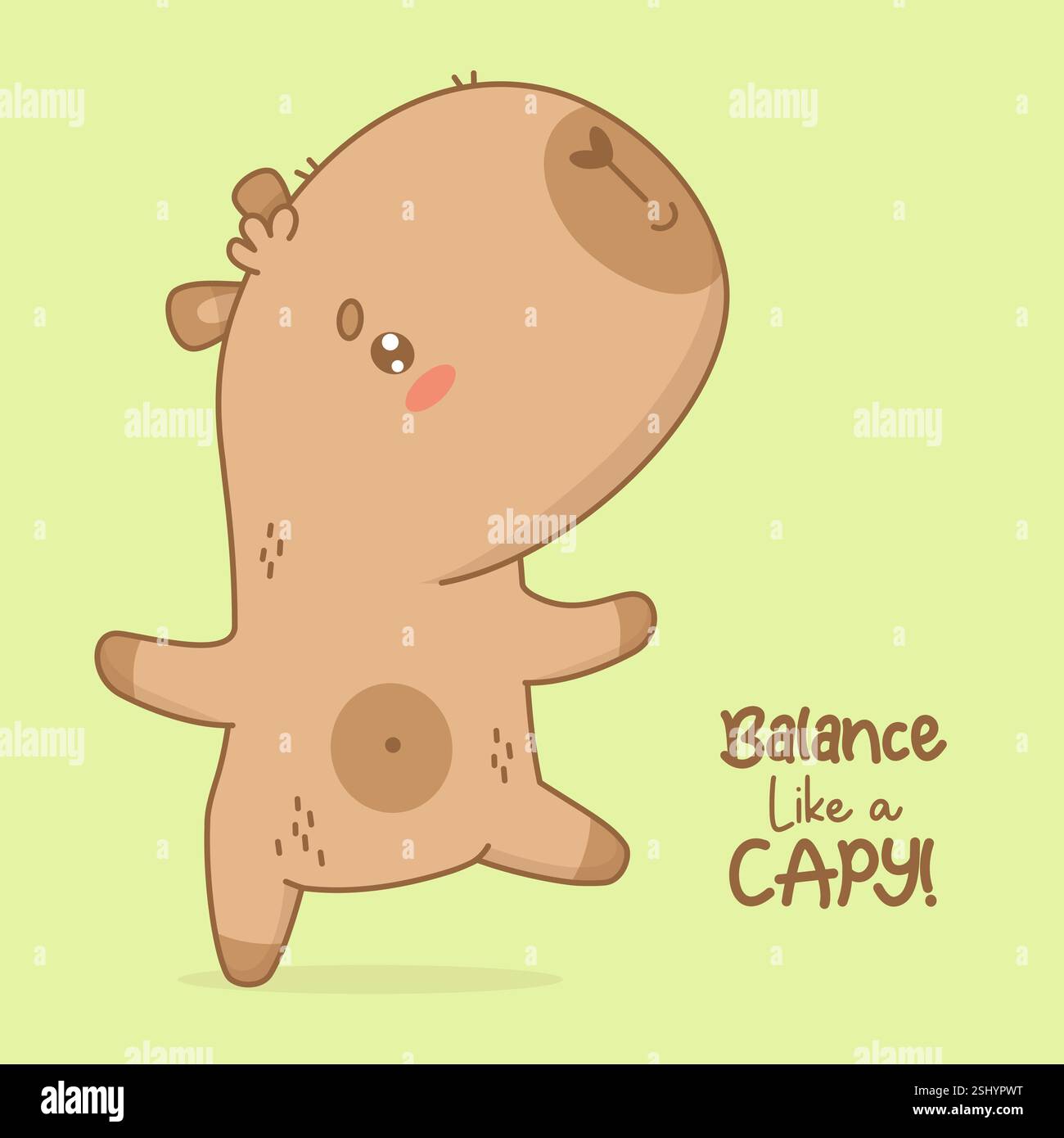 Funny Capybara Athlete is engaged in fitness. Cartoon kawaii animal ...