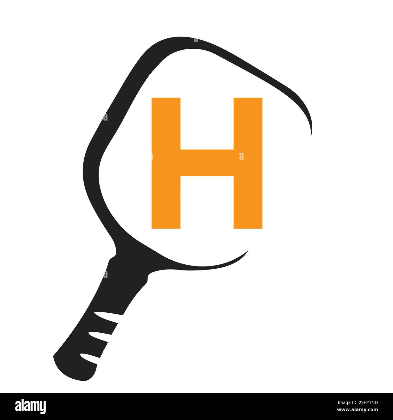 Pickleball Logo On Letter H Concept With Pickle Bat Symbol Vector ...