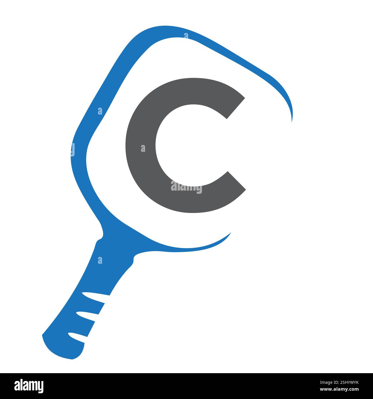 Pickleball Logo On Letter C Concept With Pickle Bat Symbol Vector ...