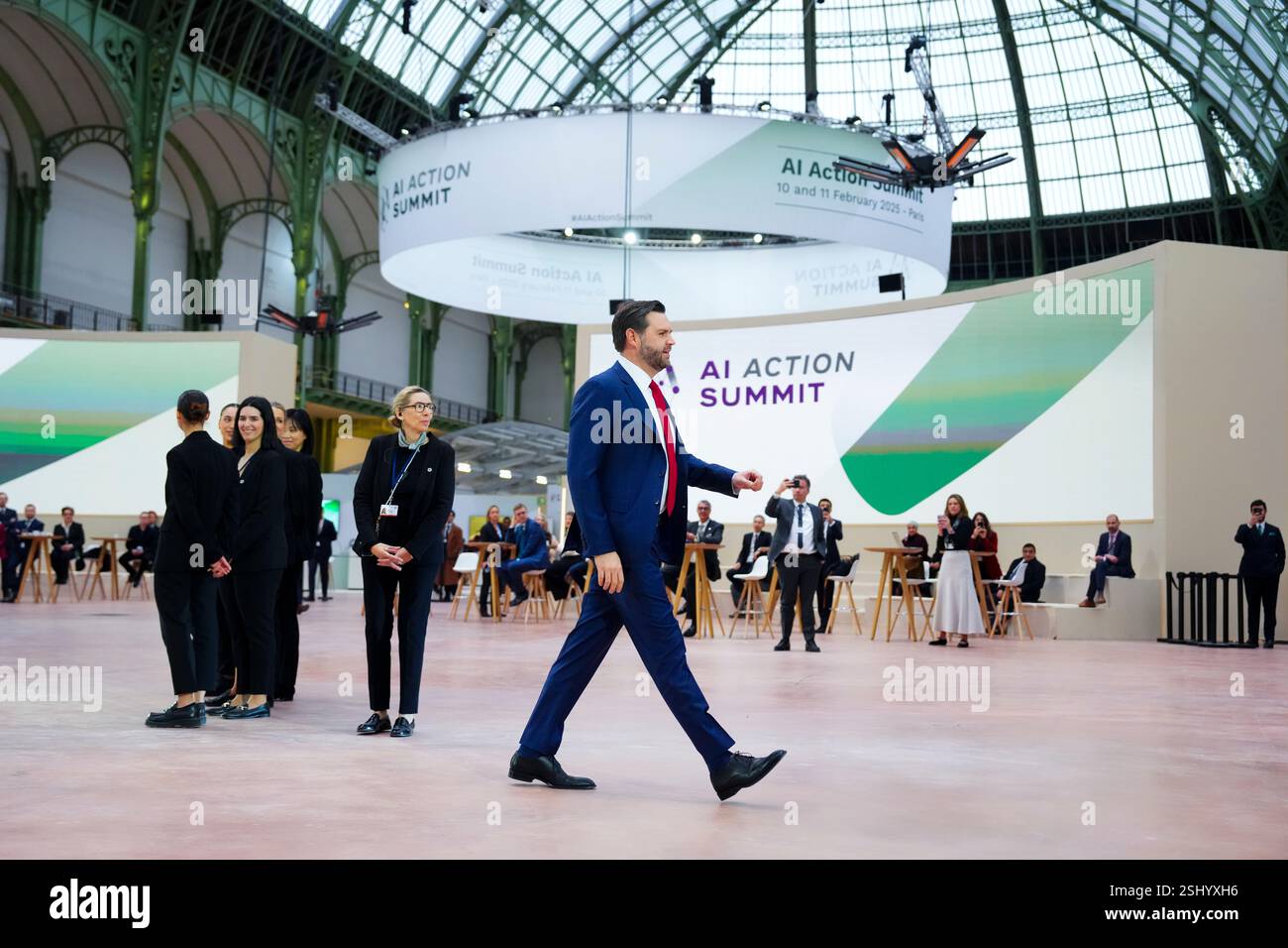 Paris, France. 11th Feb, 2025. United States Vice-President JD Vance ...