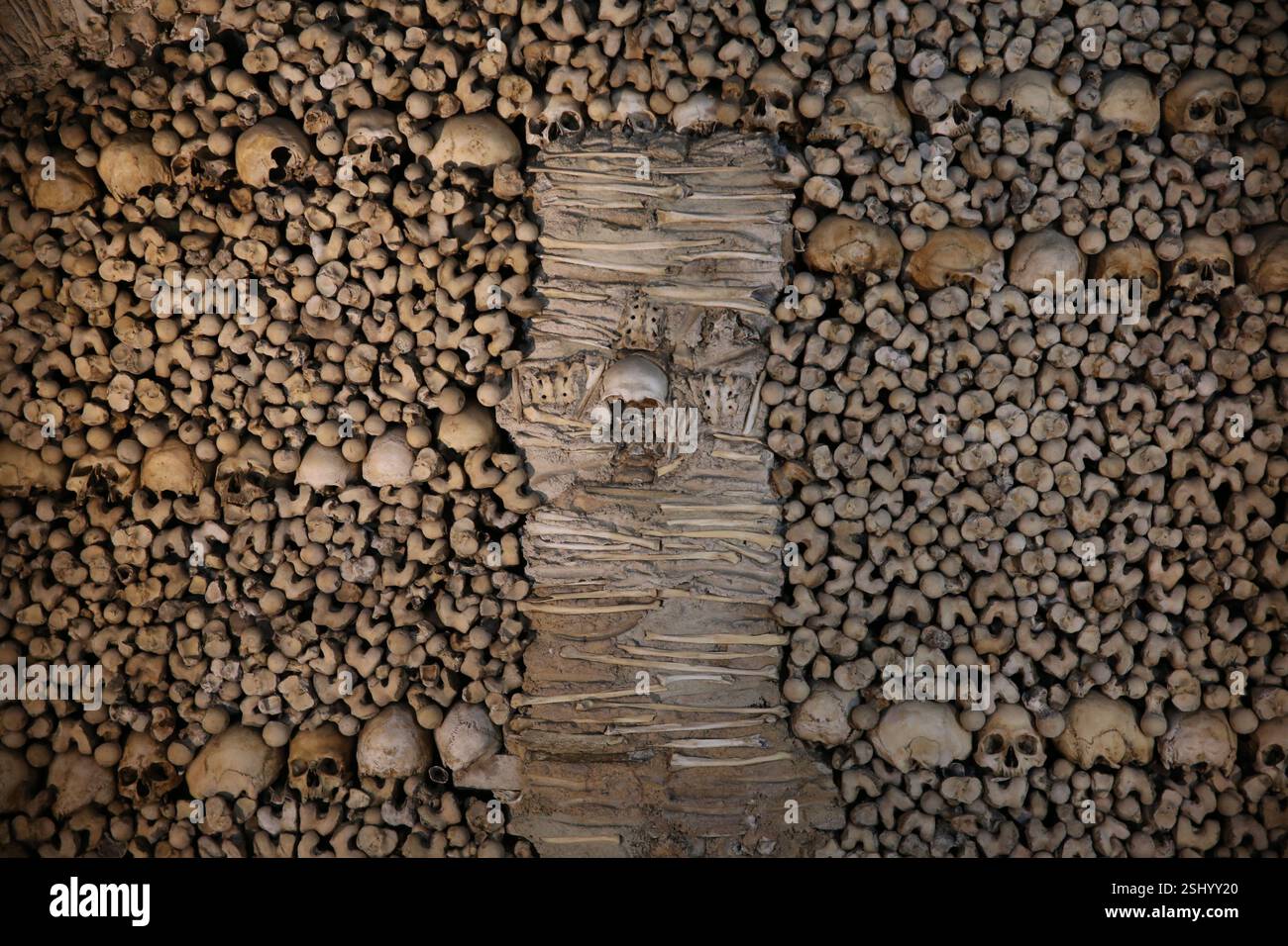 Portugal. Evora. Chapel of Bones. Next Church of st. Francis. Inside ...