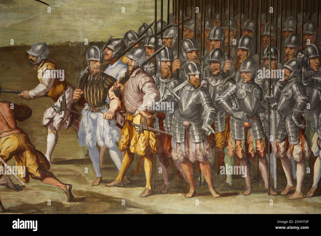 Spain. Room of the battles. Monastery of El Escorial. Battle of Saint ...