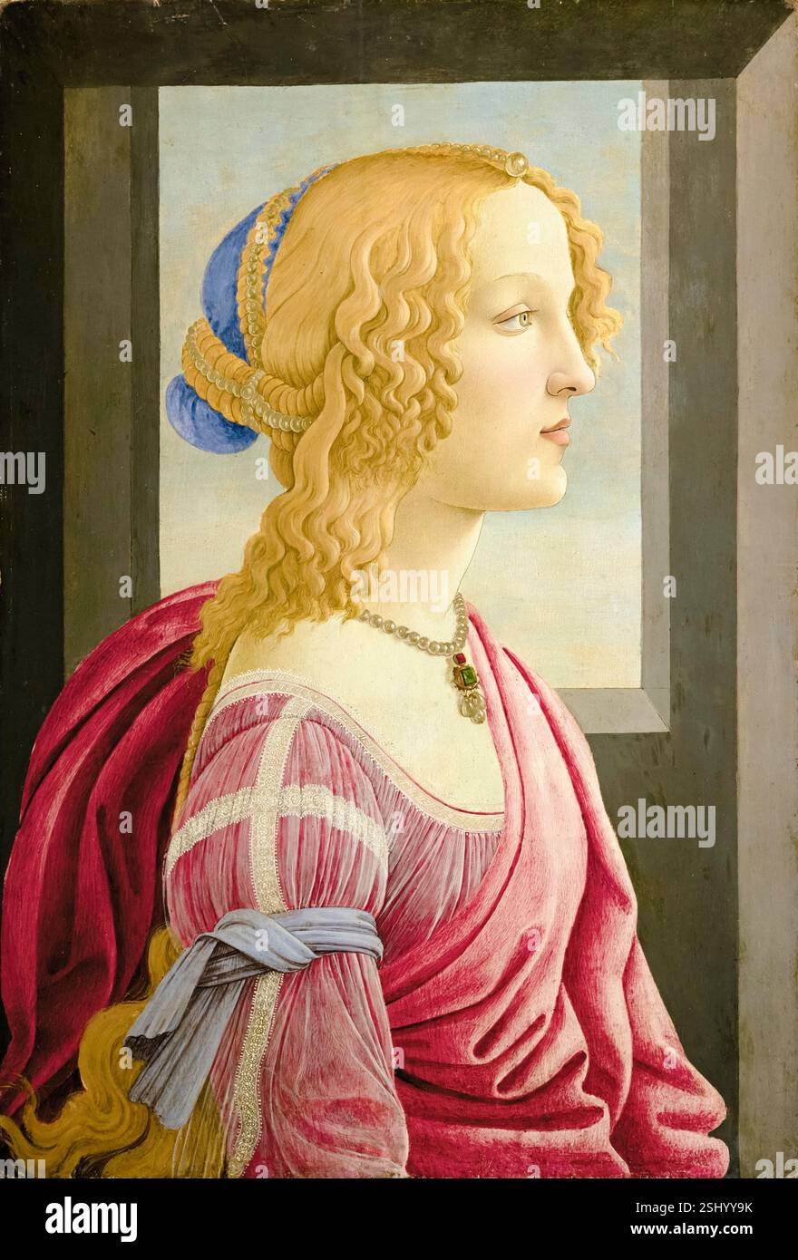 Sandro Botticelli, La Bella Simonetta, portrait painting in tempera on ...