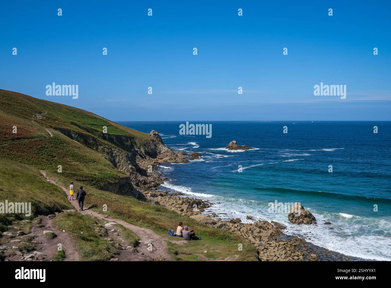 Plogoff, Brittany, France - Hiking trail to the Pointe du Raz, the ...
