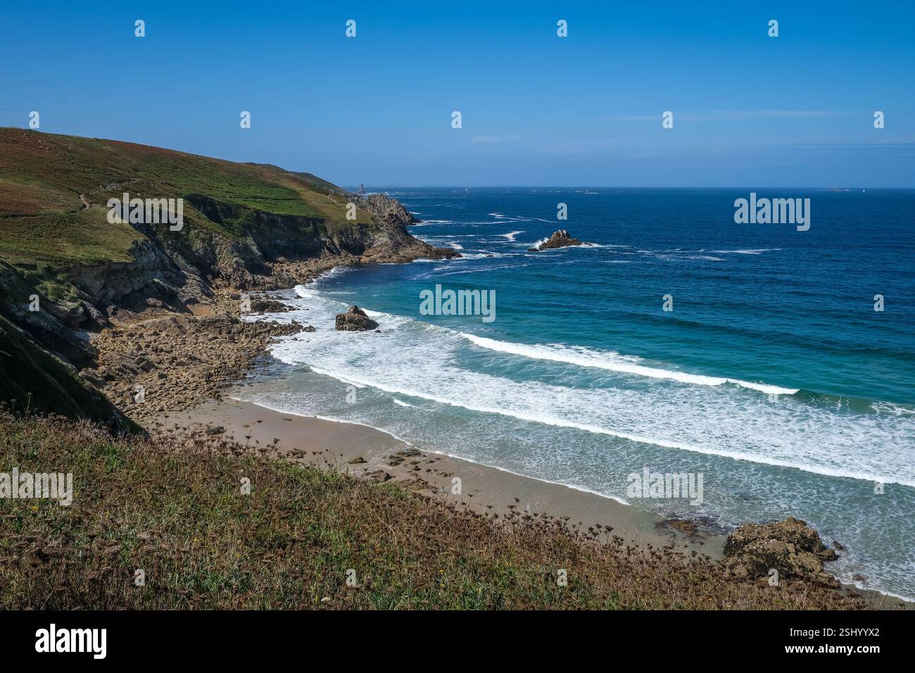 Plogoff, Brittany, France - Hiking trail to the Pointe du Raz, the ...