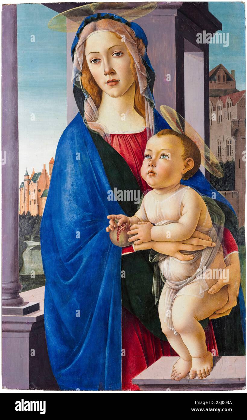 Sandro Botticelli, The Virgin and Child, painting in tempera on panel, circa 1490 Stock Photo ...