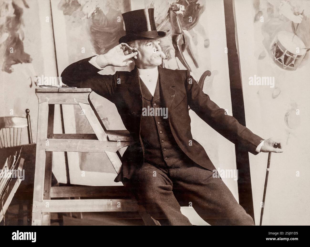 Jules Chéret (1836-1932), Portrait photograph of the French painter and ...