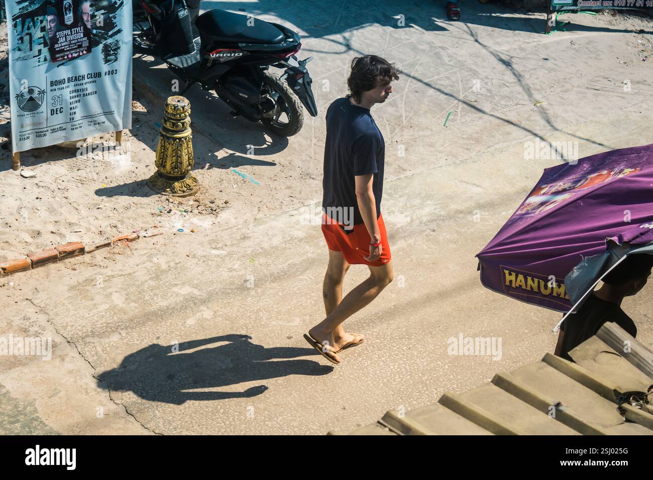 Koh Rong, Cambodia, February 9, 2025 Streets of Koh Touch, the main ...