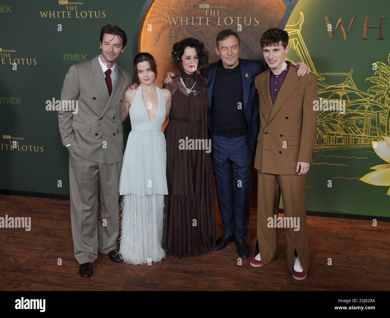 Los Angeles, USA. 10th Feb, 2025. (L-R) THE WHITE LOTUS Season 3 Cast ...